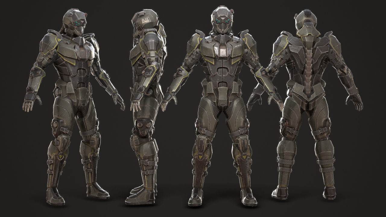 3D model SciFi Soldier Character VR / AR / low-poly rigged | CGTrader