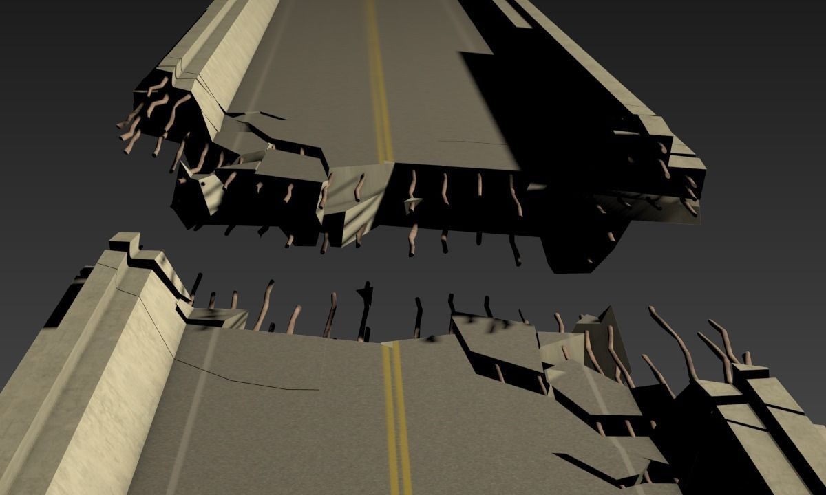 Bridge Collapsed Model 3D model | CGTrader