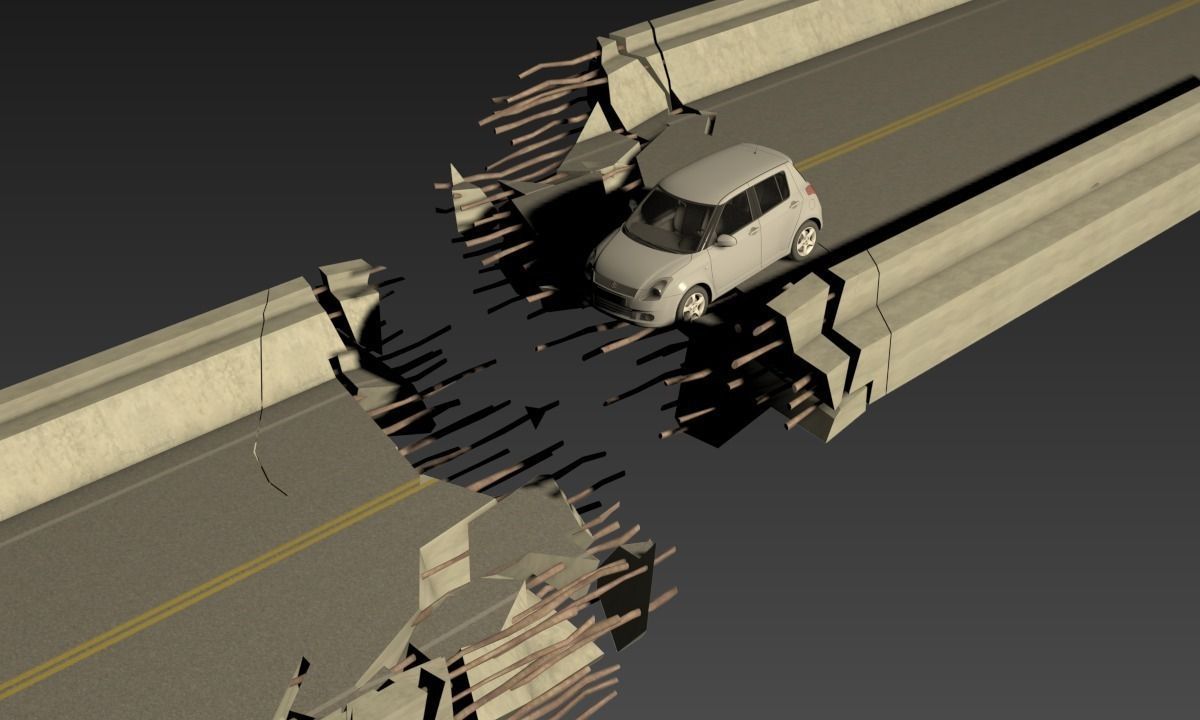 Bridge Collapsed Model 3D model | CGTrader