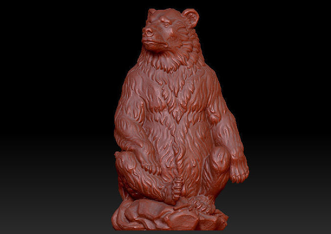 Photorealistic brown bear sculpture 3D model | CGTrader