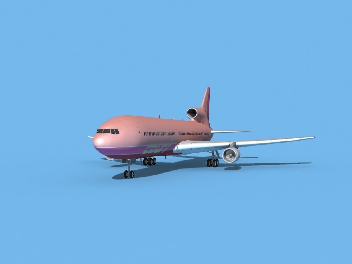 Lockheed L-1011 TriStar Court Line 3D model rigged | CGTrader