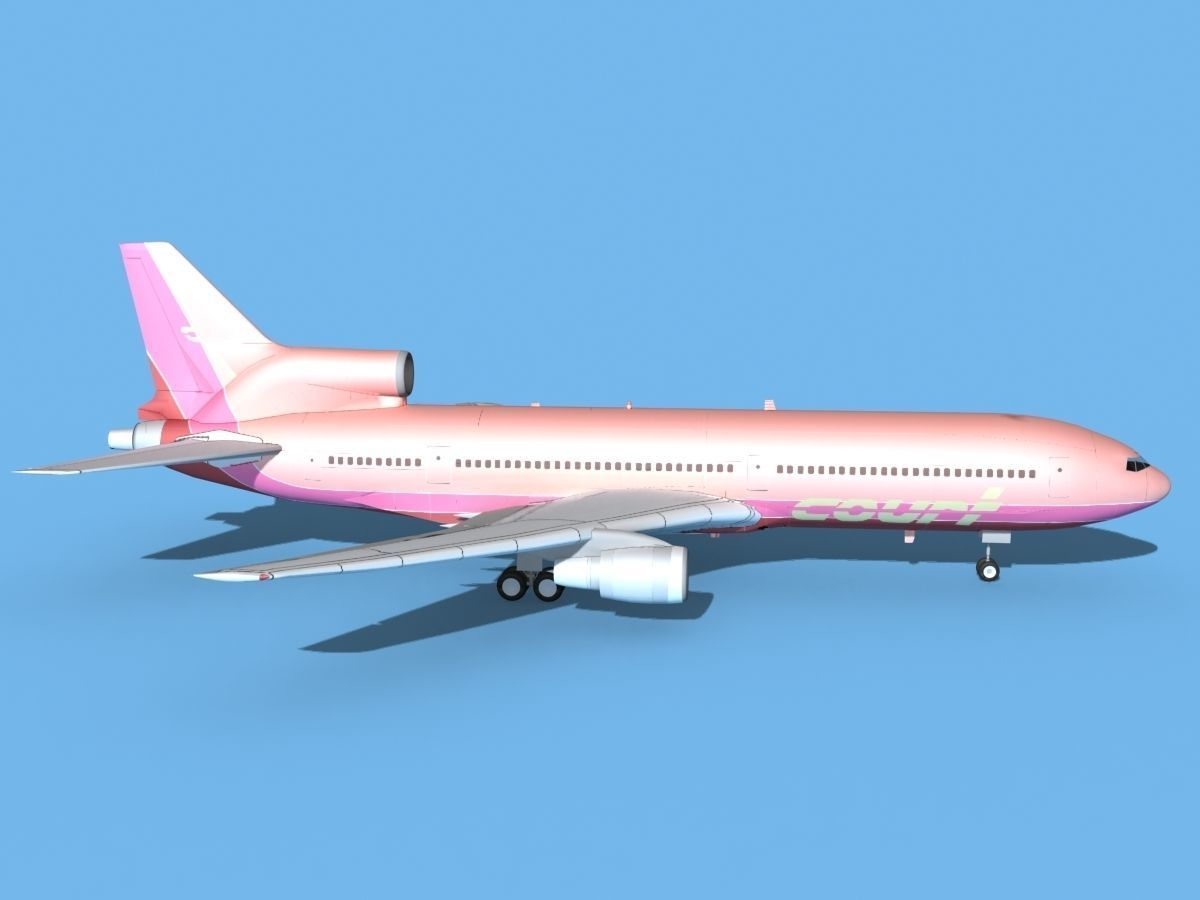 Lockheed L-1011 TriStar Court Line 3D model rigged | CGTrader