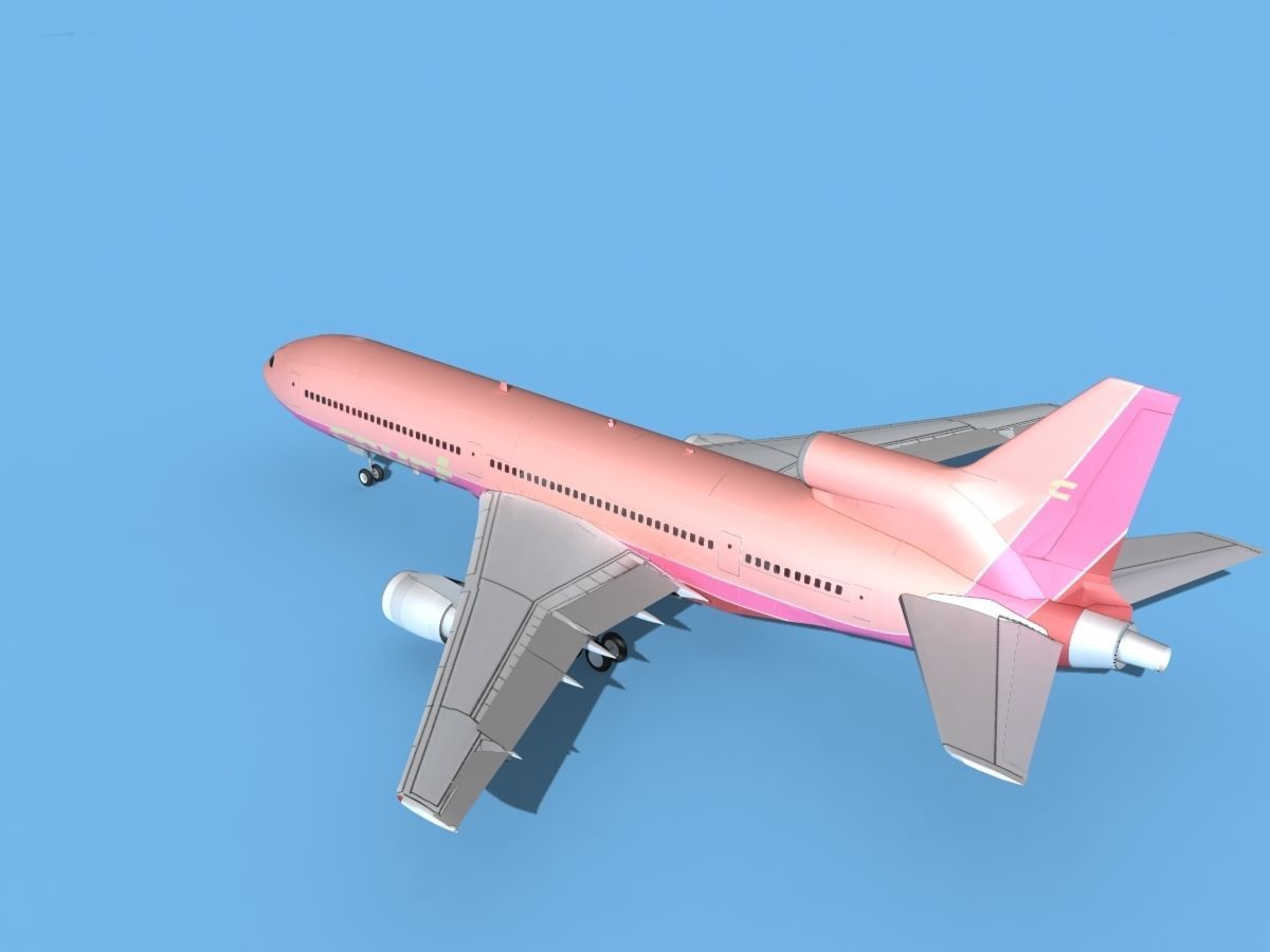 Lockheed L-1011 TriStar Court Line 3D model rigged | CGTrader