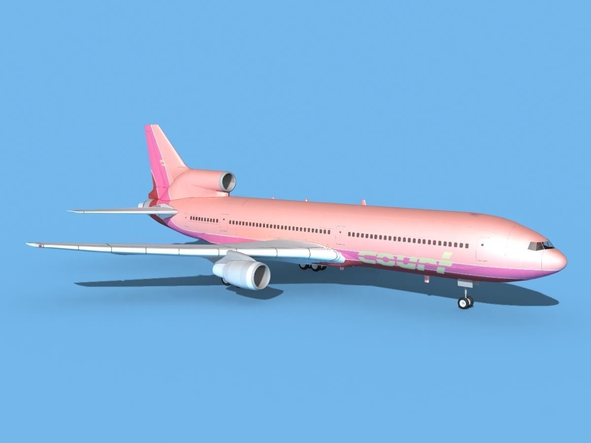 Lockheed L-1011 TriStar Court Line 3D model rigged | CGTrader
