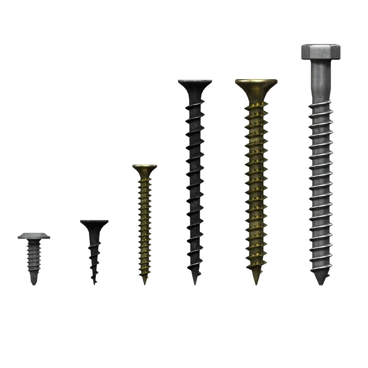 Screws Pack 01 3D model | CGTrader
