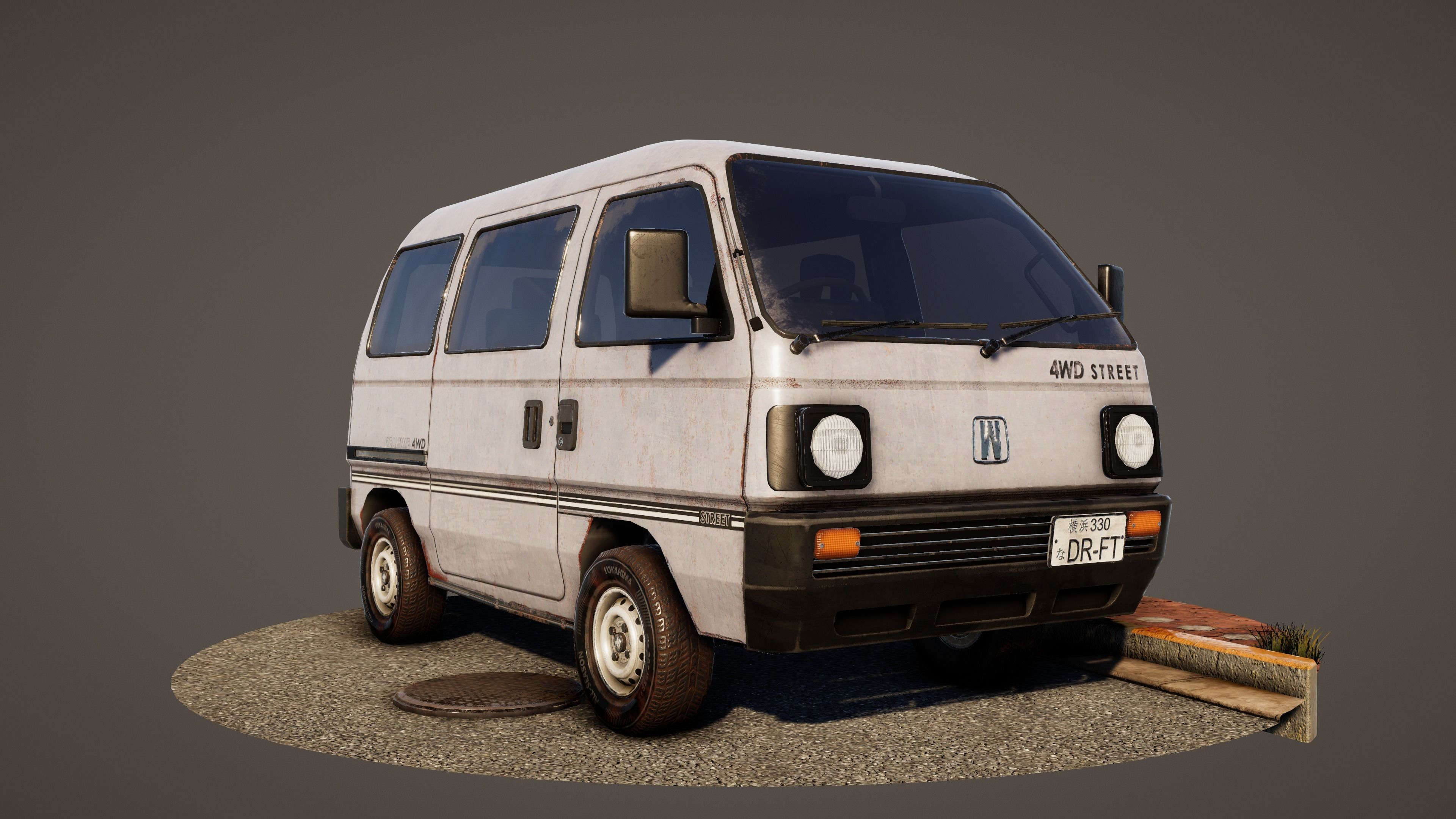 3D model Japanese Minivan -Street- VR / AR / low-poly | CGTrader