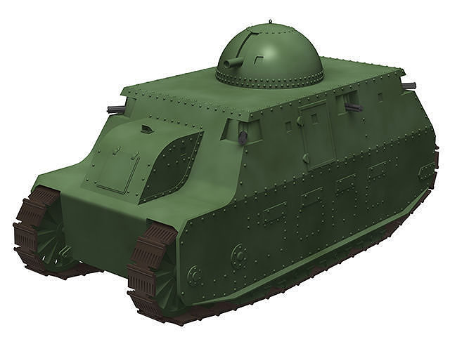 fiat2000 wwii tank 3D model | CGTrader