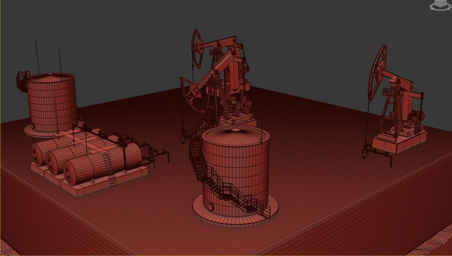 Oil Pumpjack fuel tanks 3D model animated rigged | CGTrader
