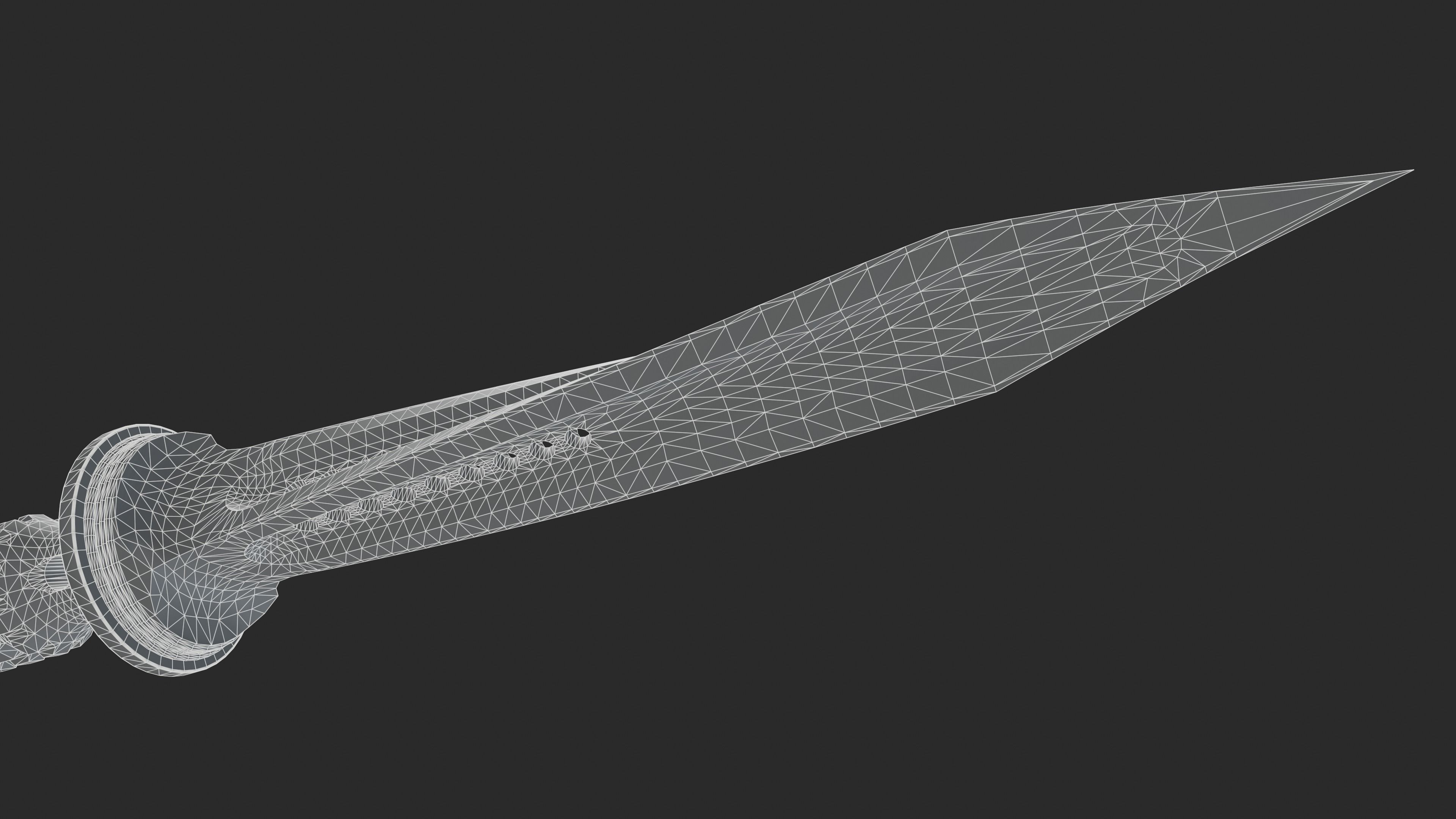 3D model Triangle Shaped Microtech Jagdkommando Tri-dagger Knife VR ...