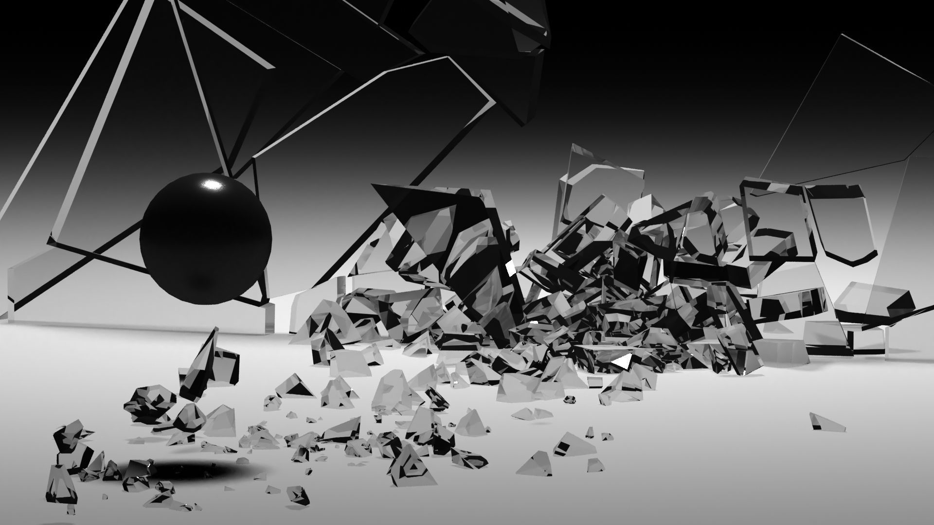 glass shattered animated 3D model animated | CGTrader