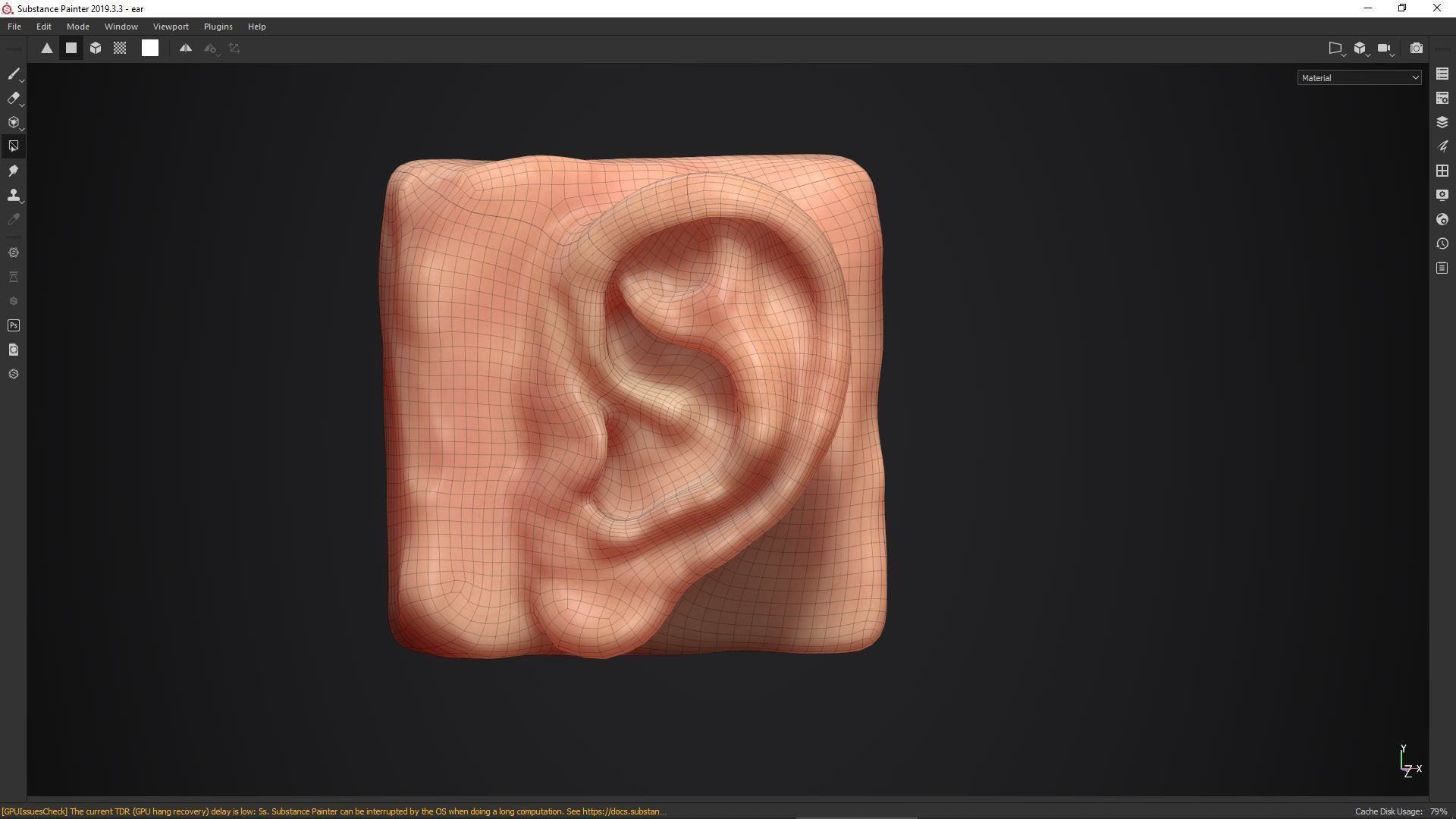 3D model ear low poly and high poly PBR and ready for 3d print VR / AR ...