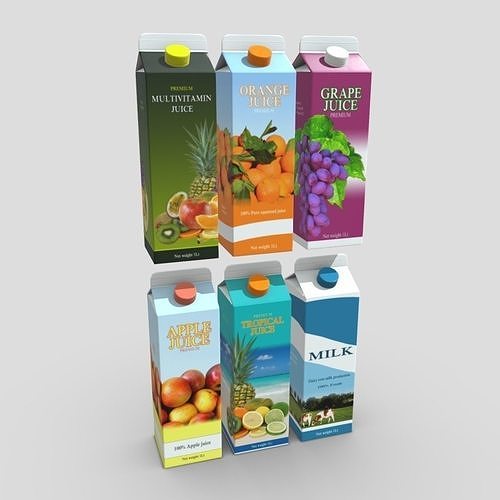 3D model Juice Carton Pack VR / AR / low-poly | CGTrader
