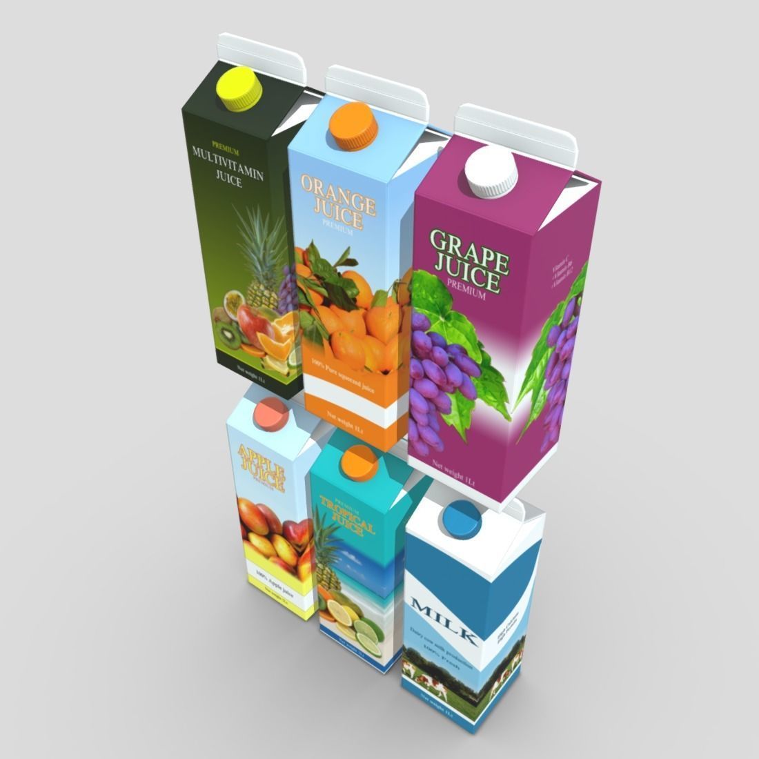 3D model Juice Carton Pack VR / AR / low-poly | CGTrader
