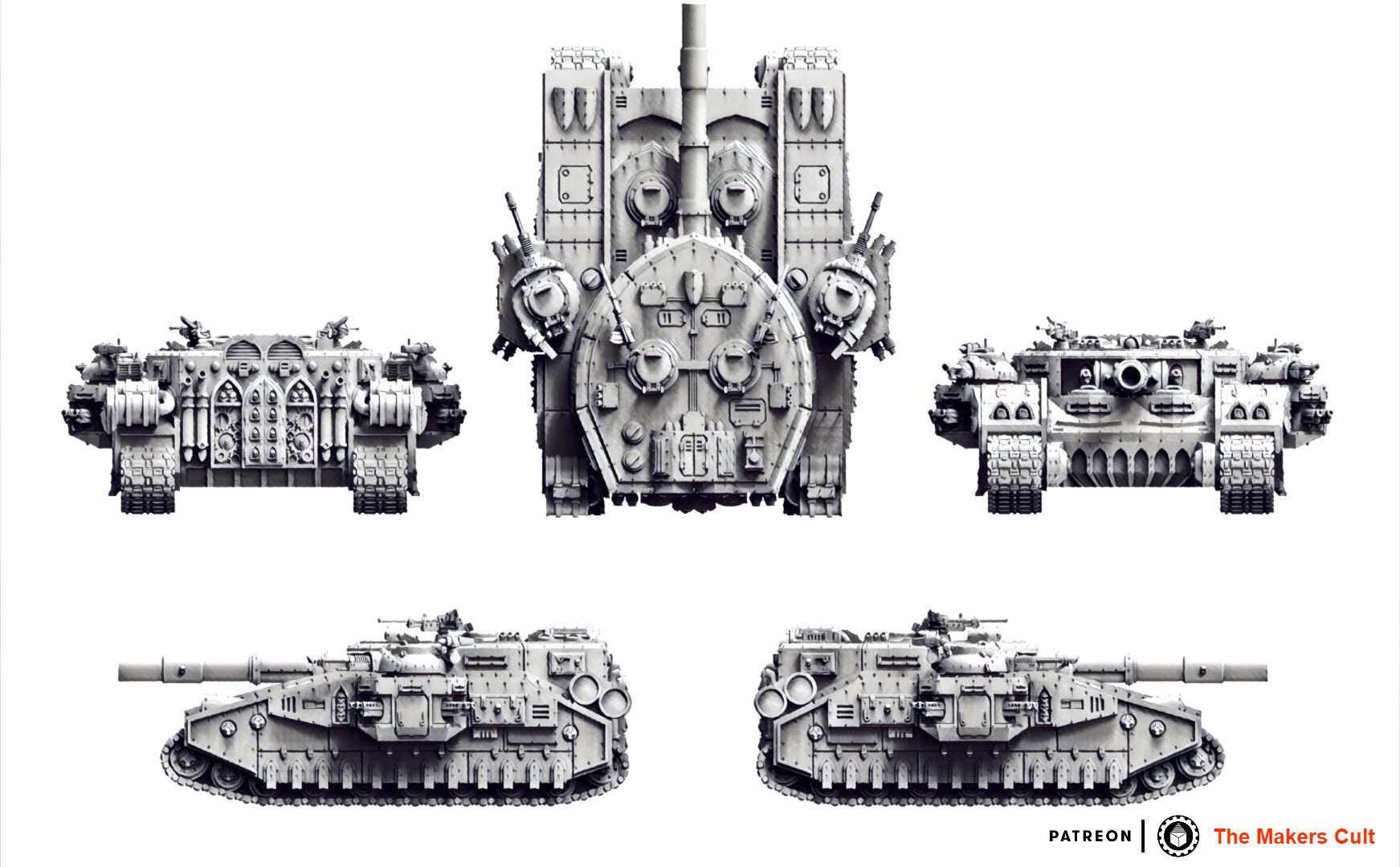 Feudal Guard Super Battle Tank Destroyer 3D model 3D printable | CGTrader