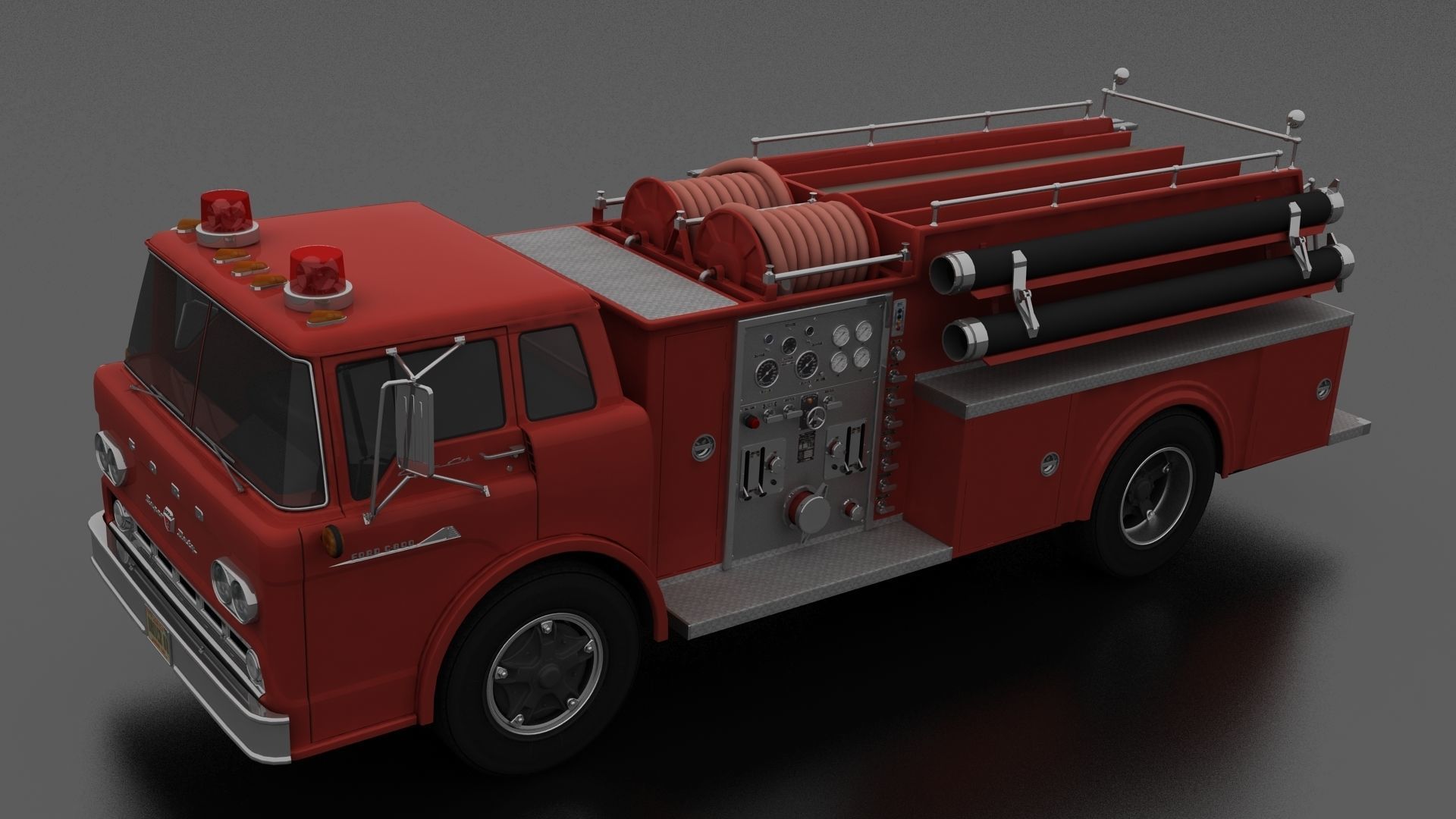 3D model C-Series C-800 FireTruck Unmarked 1958 VR / AR / low-poly ...