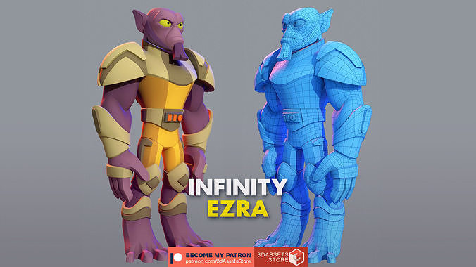 3D model Character - Cartoon - Star Wars Rebel Zeb Infinity Fan Art VR ...