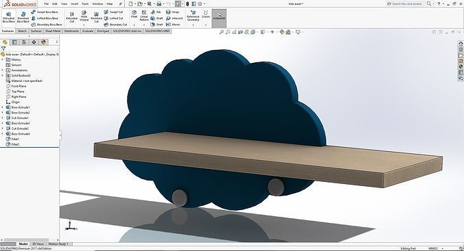 kids floating shelve 3D model | CGTrader