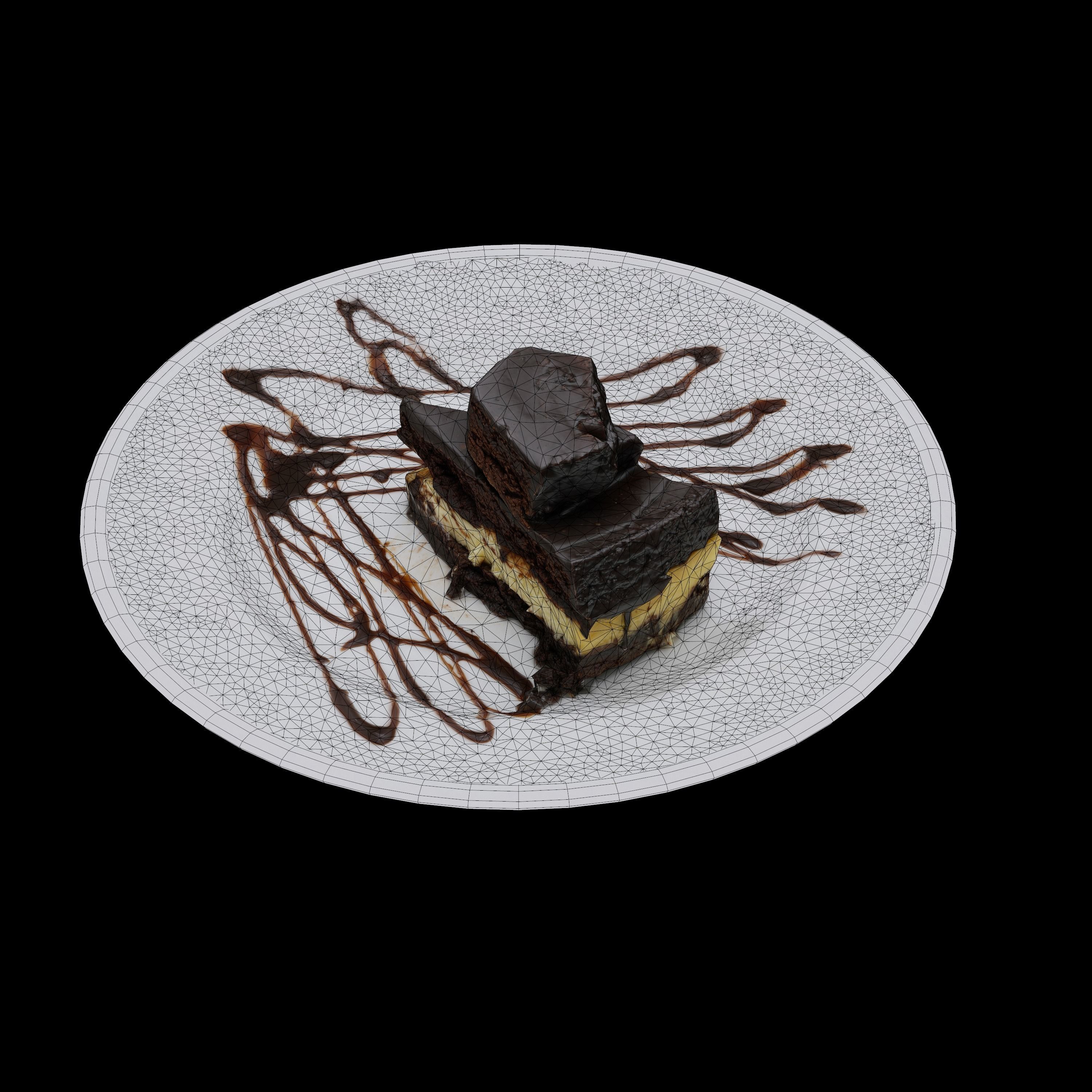 3D model CHOCOLATE FUDGE CHEESE CAKE VR / AR / low-poly | CGTrader