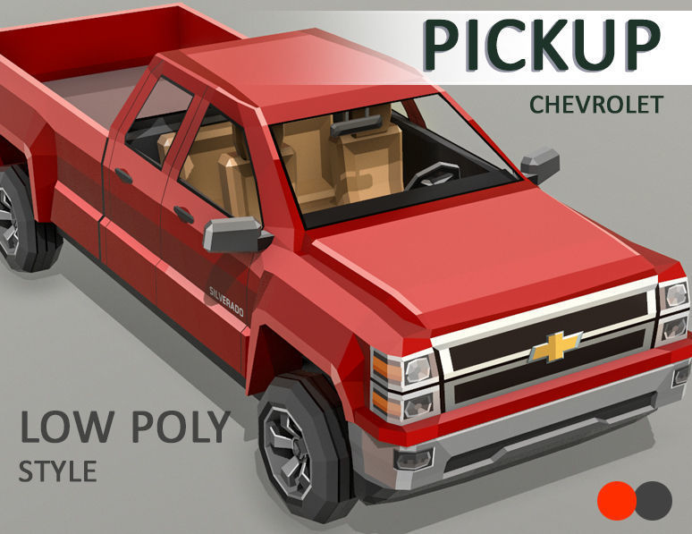 3D model Pickup Chevrolet Silverado VR / AR / low-poly | CGTrader