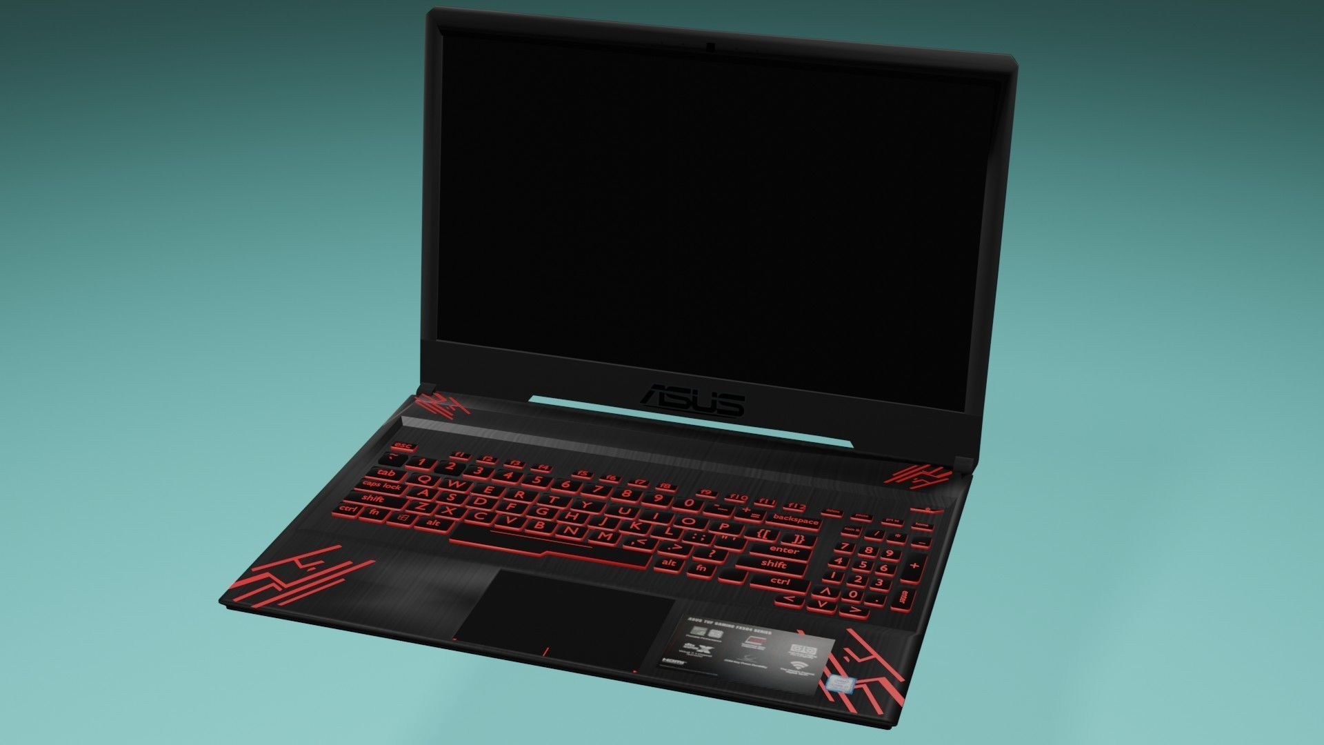3D model red laptop asus real looking laptop VR / AR / low-poly | CGTrader