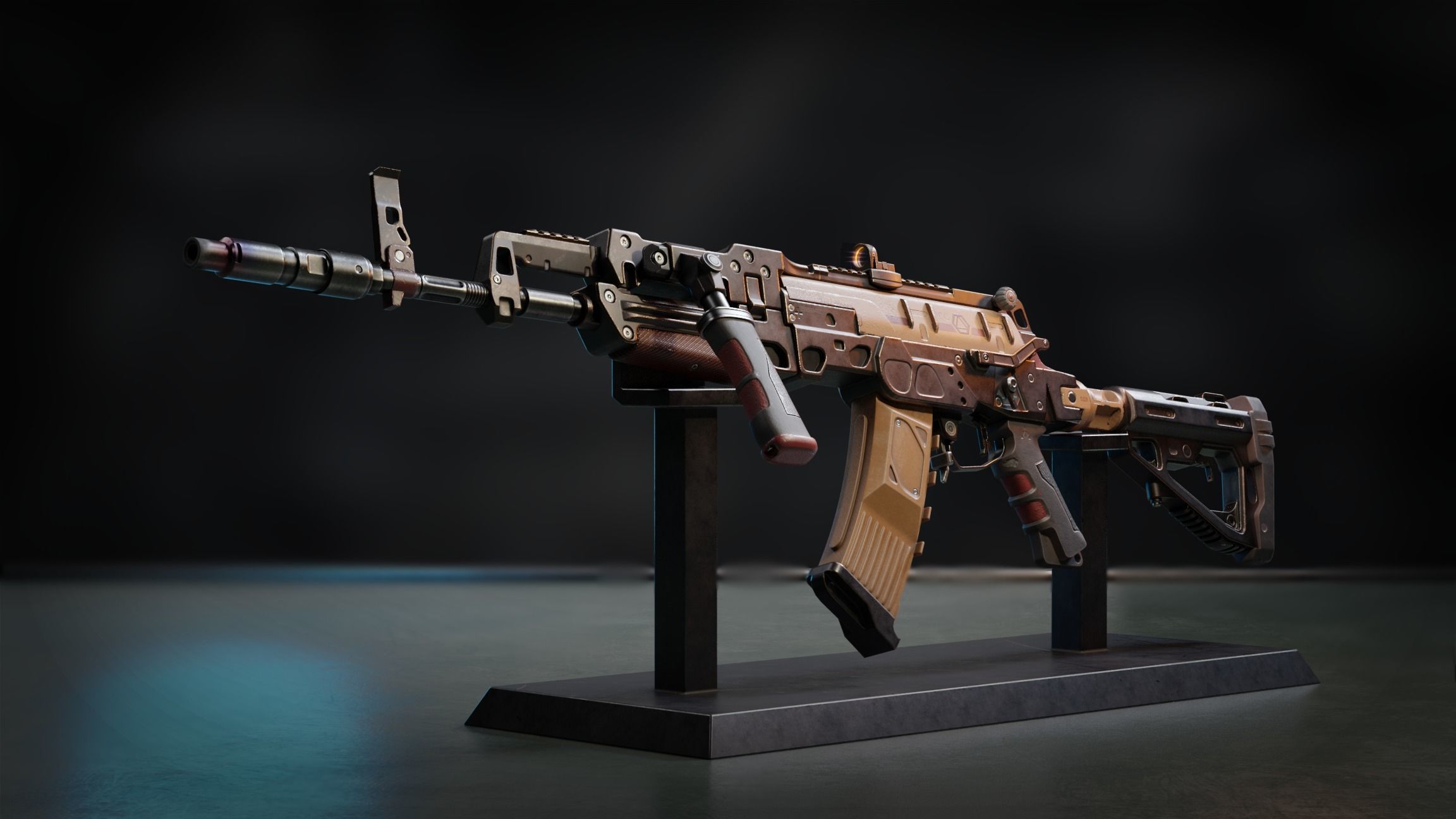 3D model Futuristic AK - AKK27 model gameready VR / AR / low-poly ...