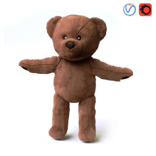 Brunbjorn Soft toy bear 3D model rigged | CGTrader