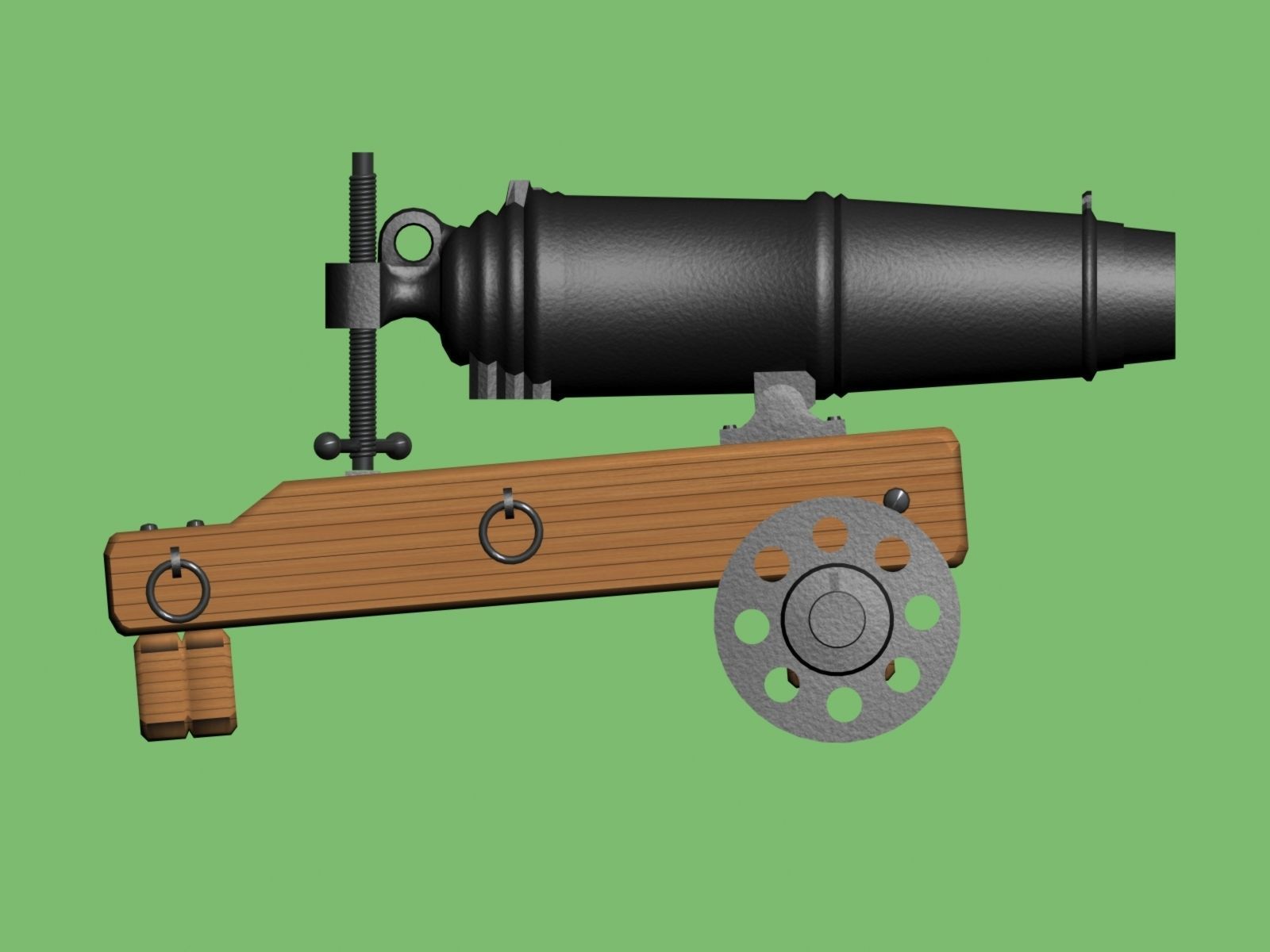 18-pounder carronade 19th century naval gun 3D model | CGTrader