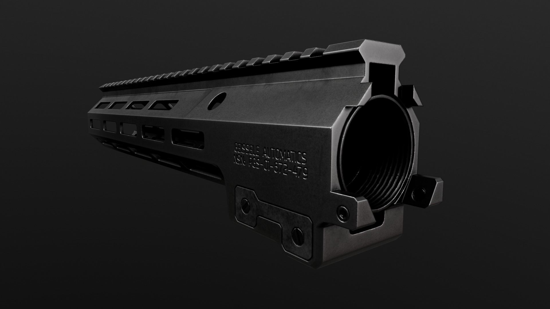 3D model Geissele Super Modular Rail MK16 MLOK AR15 Handguard VR / AR ...