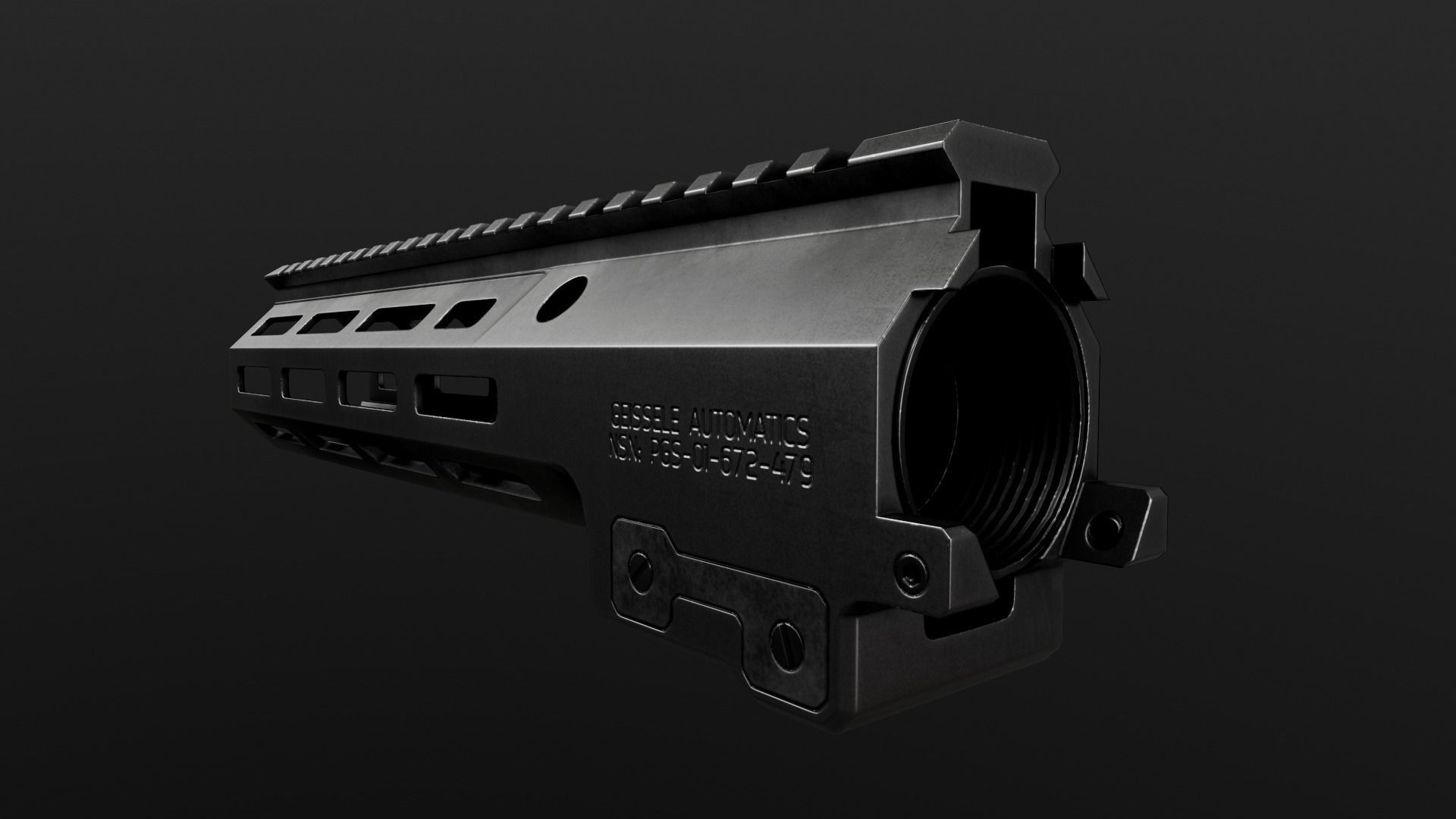 3D model Geissele Super Modular Rail MK16 MLOK AR15 Handguard VR / AR ...
