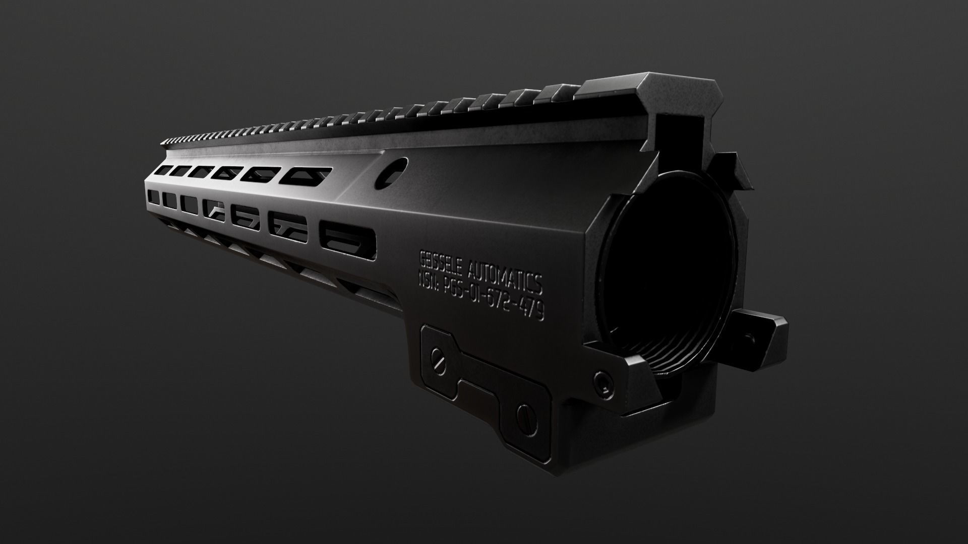 3D model Geissele Super Modular Rail MK16 MLOK AR15 Handguard VR / AR ...