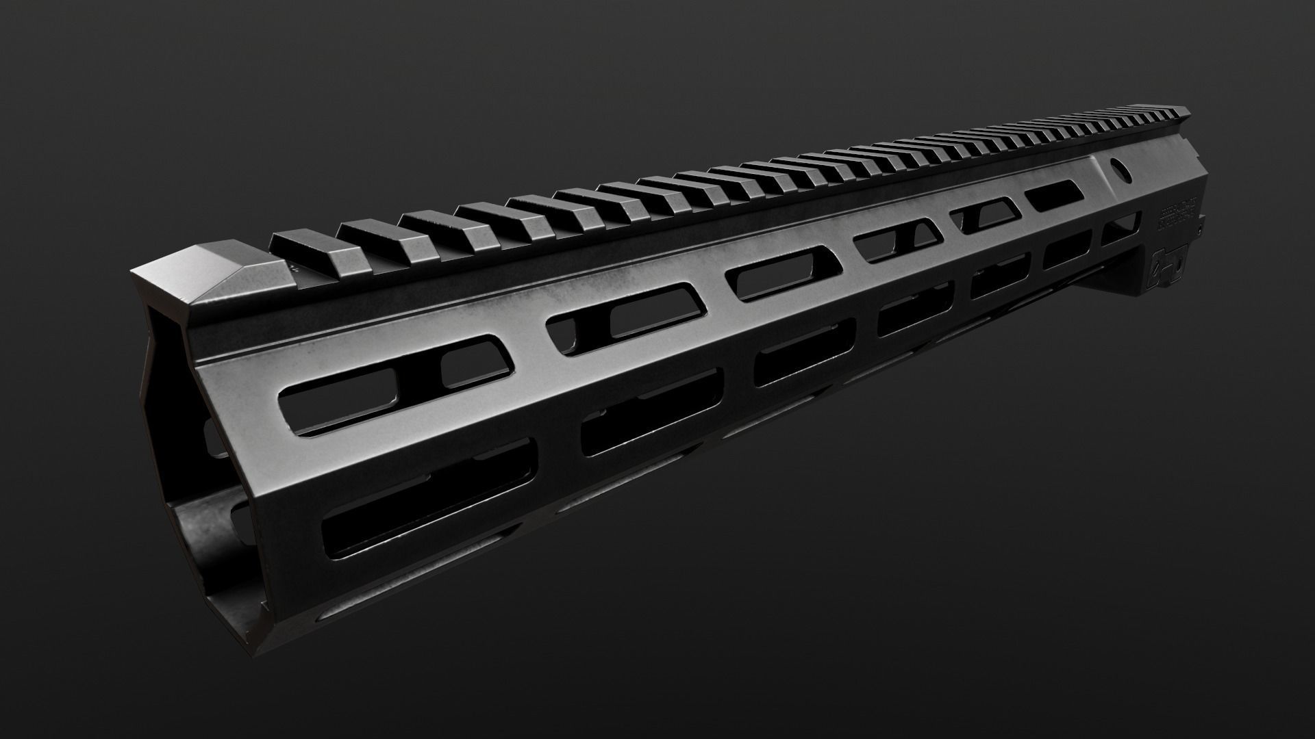 3D model Geissele Super Modular Rail MK16 MLOK AR15 Handguard VR / AR ...