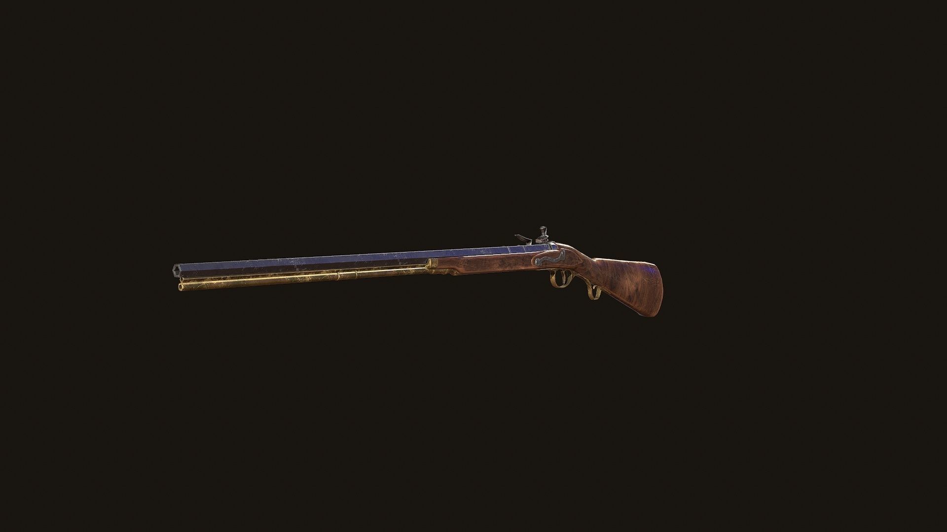 3D model Weapon - Gun - Flintlock - English Flintlock Rifle VR / AR ...