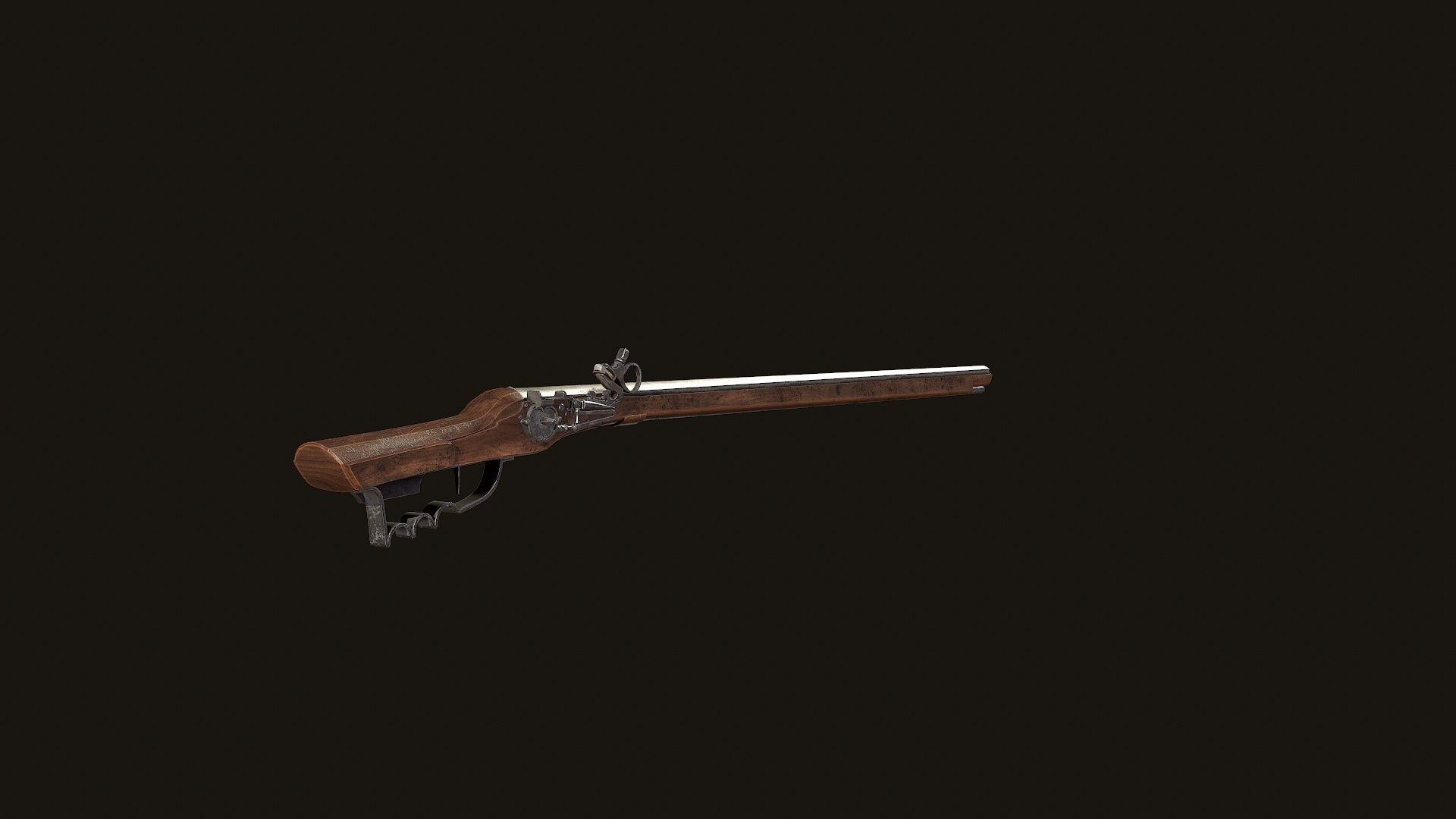 3D model Weapon - Gun - Flintlock - German Wheellock Rifle VR / AR ...
