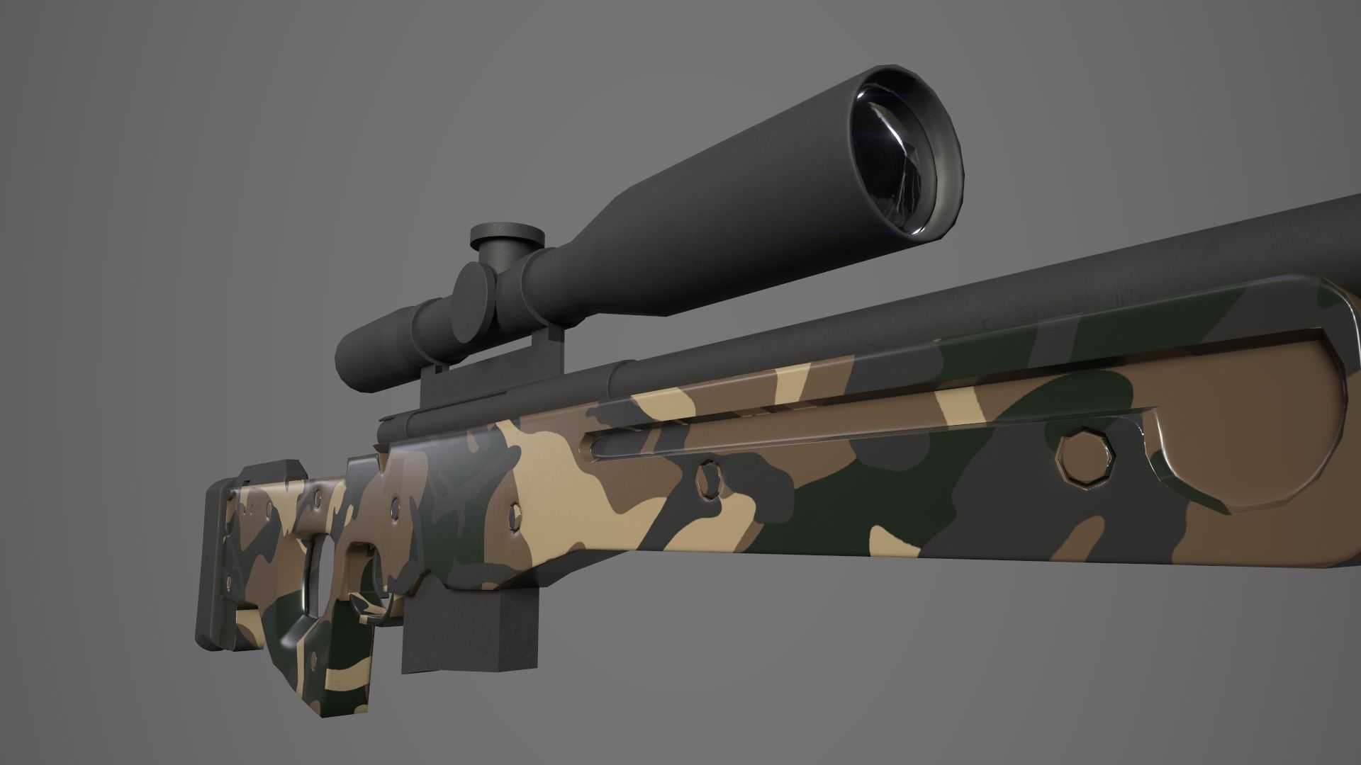 3D model Arctic Warfare Magnum Green Camo Sniper VR / AR / low-poly ...