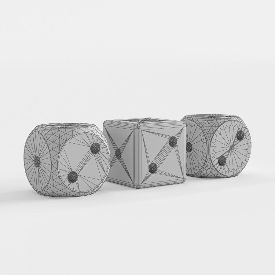 Classic Dice with different colors and shapes 3D model | CGTrader
