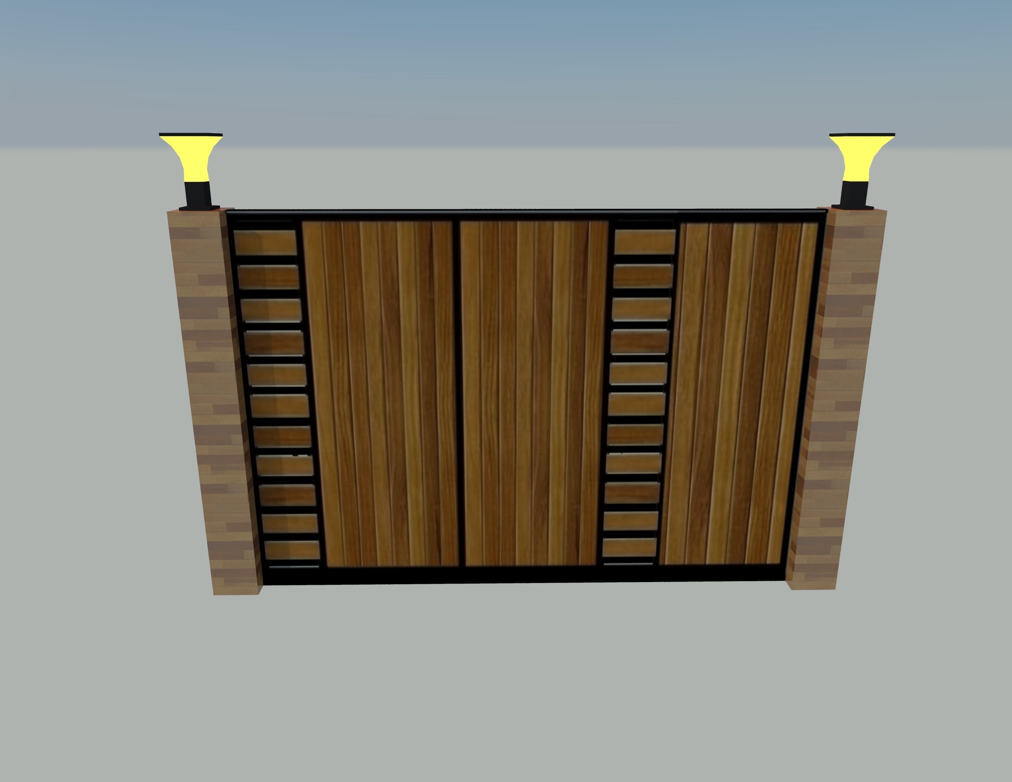 Main gate 3D model and a beautiful gate light 3D model | CGTrader