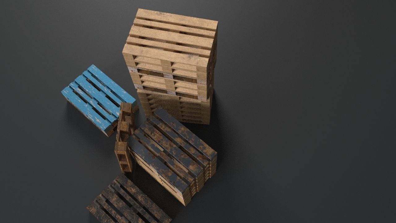 3D model Pallet props low poly VR / AR / low-poly | CGTrader