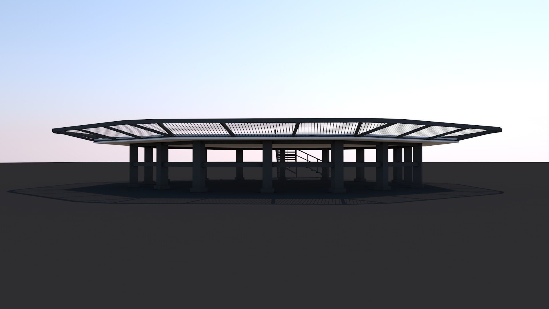 3D model 3 Helipad - Rooftop Elements VR / AR / low-poly | CGTrader