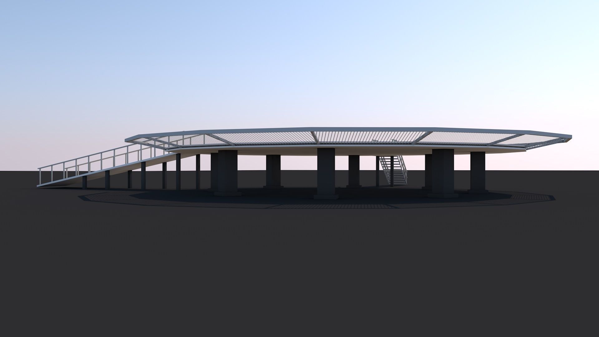 3D model 3 Helipad - Rooftop Elements VR / AR / low-poly | CGTrader