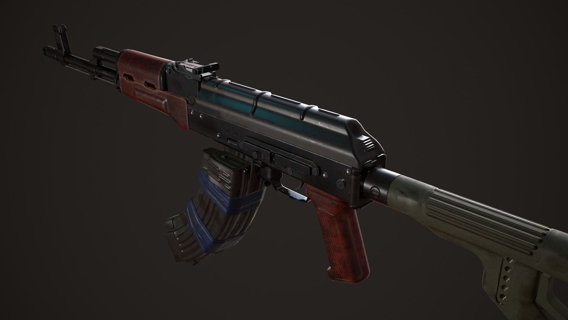 3D model ak47 acog gameready VR / AR / low-poly | CGTrader