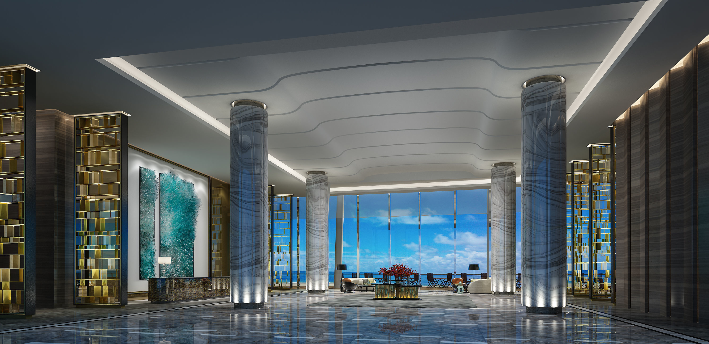 Hotel lobby 3D model | CGTrader