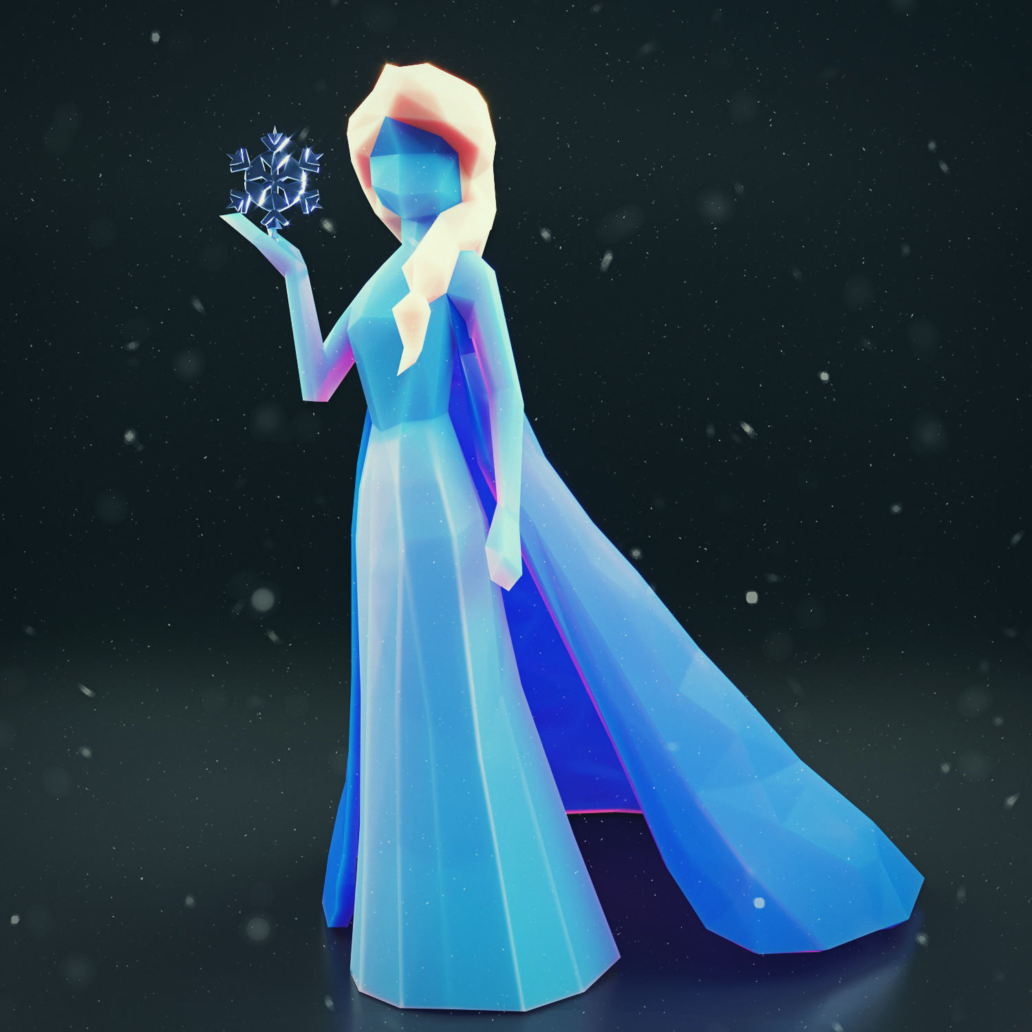 3D model FROZEN I Elsa Low Poly VR / AR / low-poly | CGTrader