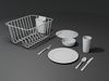 Dish Rack with Dishes free VR / AR / low-poly 3D model | CGTrader