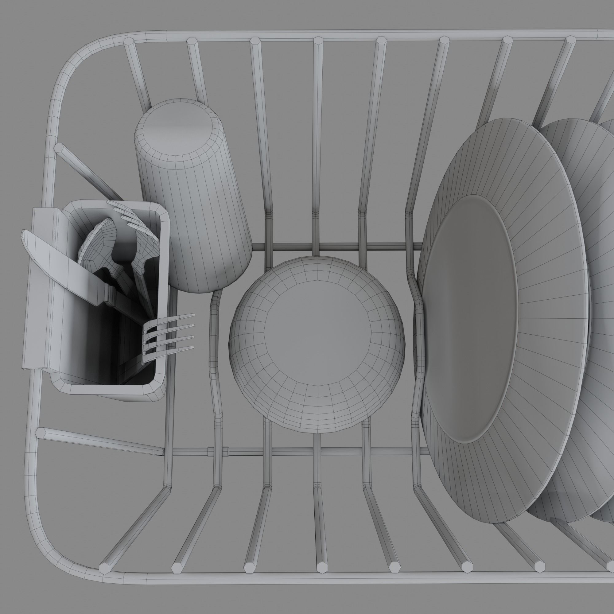 Dish Rack with Dishes free VR / AR / low-poly 3D model | CGTrader