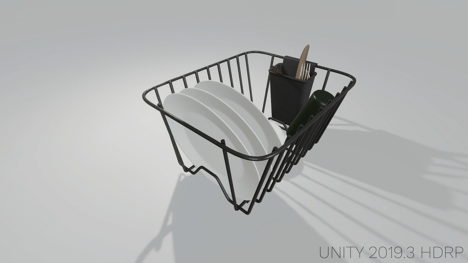 Dish Rack with Dishes free VR / AR / low-poly 3D model | CGTrader