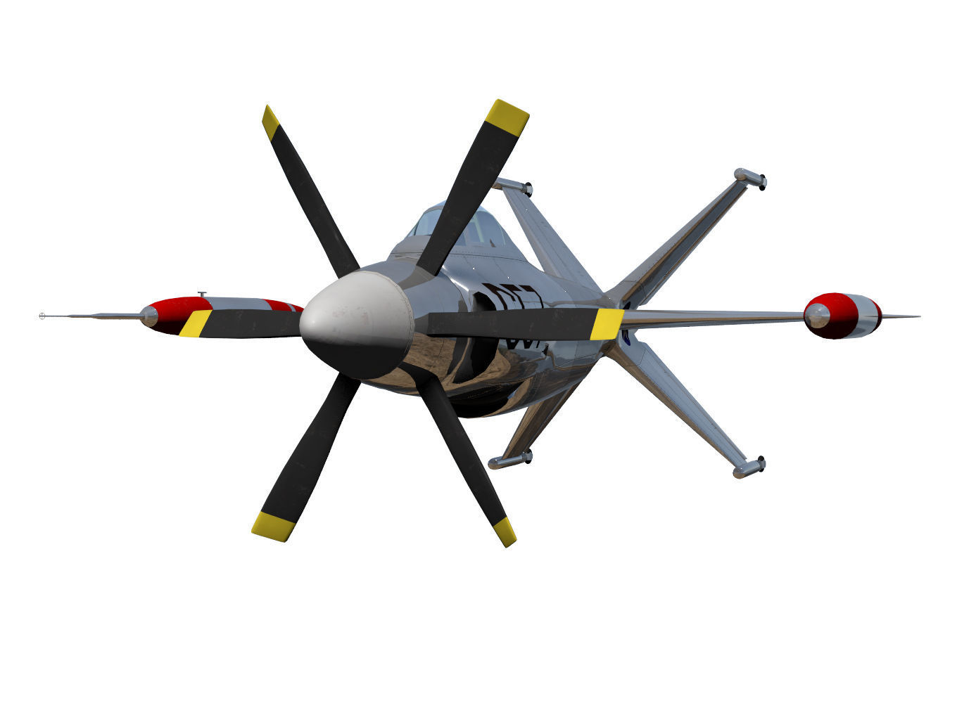 XFV-1 fighter jet with propellers flying in air 3D model | CGTrader