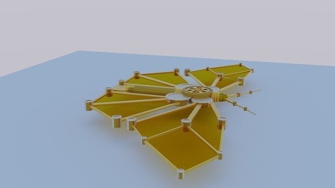 Gold and bronze mechanical moth 3D model | CGTrader