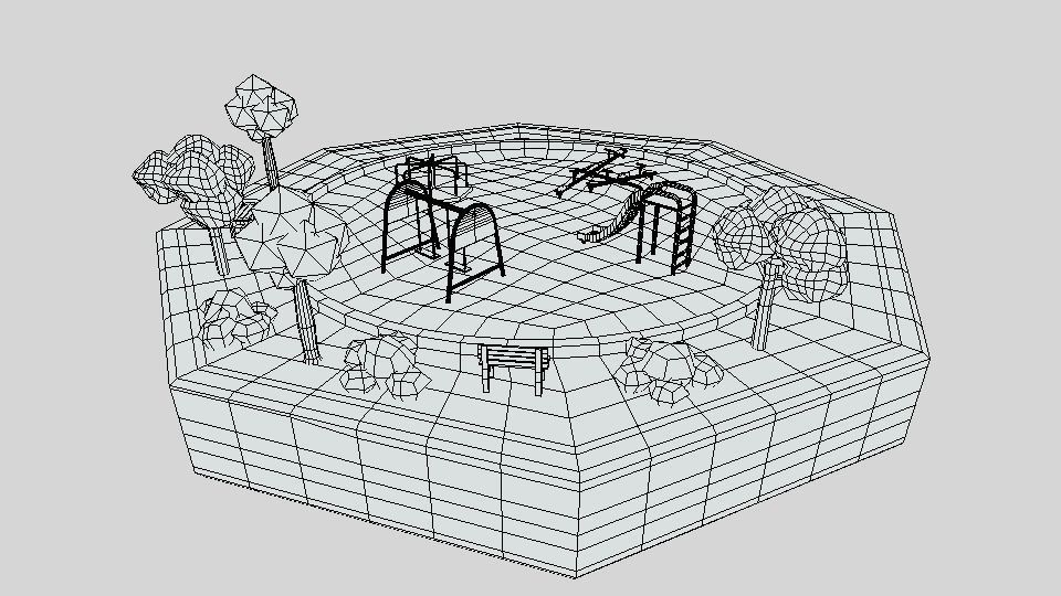 3D model Low Poly Cartoon Playground Scene VR / AR / low-poly | CGTrader