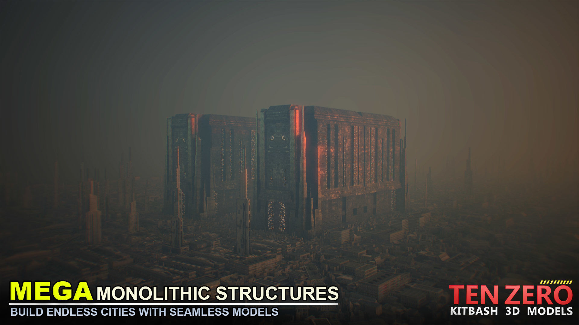MEGA MONOLITHIC STRUCTURES SCI-FI KITBASH 3D model | CGTrader