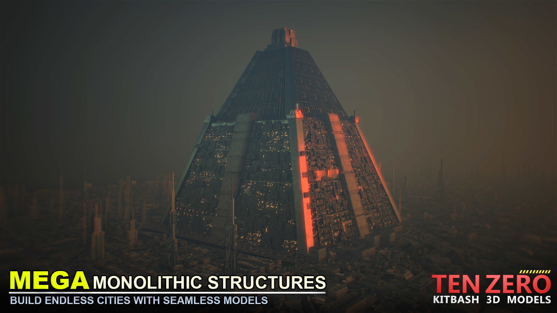 MEGA MONOLITHIC STRUCTURES SCI-FI KITBASH 3D model | CGTrader